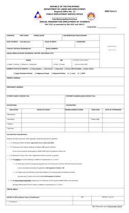 SPES Application Form 2025 | PDF | Government And Personhood | Government