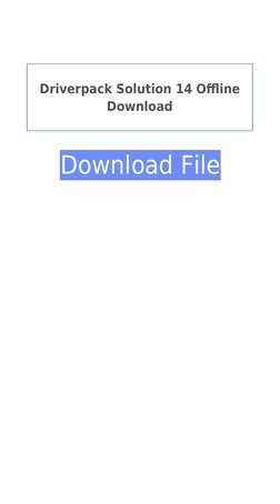 DriverPack Solution 14 Offline Download | PDF | Microsoft Windows ...