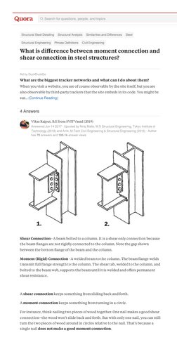 Shear vs Moment Connections in Steel | PDF | Structural Steel | Beam ...