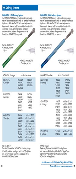 Alcon Acrysof Iol Product Catalog | PDF | Visual System | Optics
